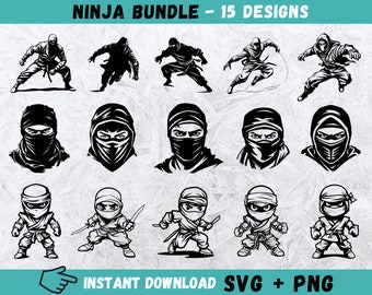 Ninja SVG Bundle, Ninja Cricut, Ninja Silhouette, Ninja Cut File, Ninja ...