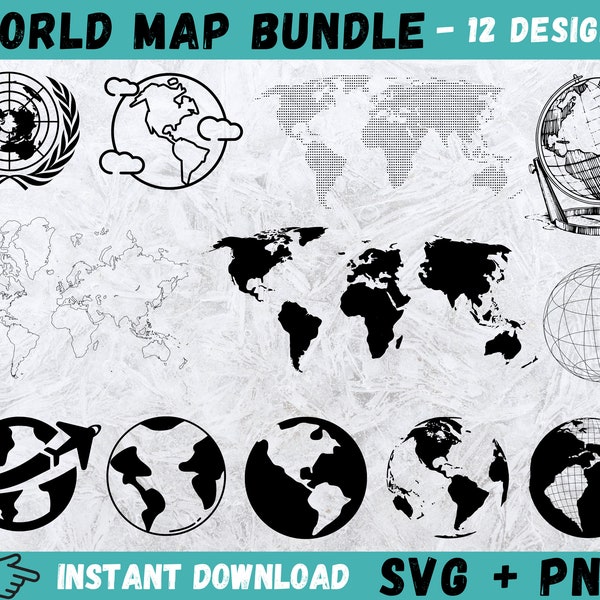 World Map Continents Svg - Etsy