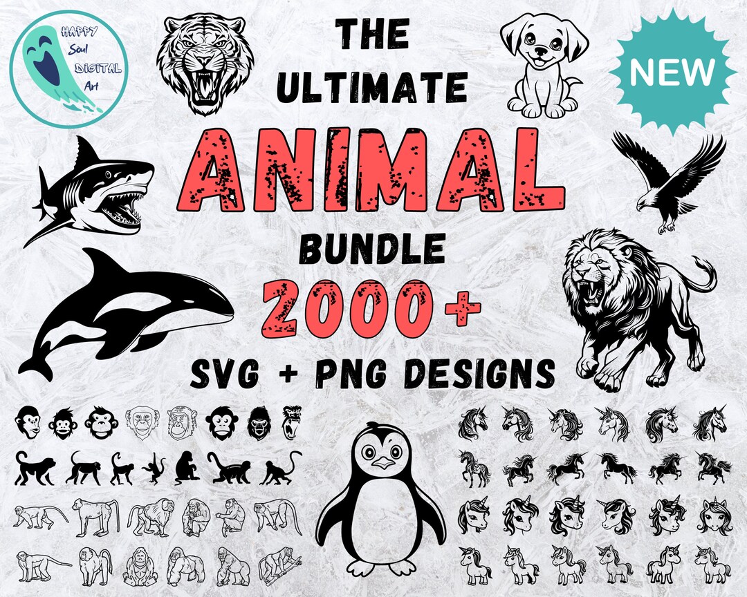Mega Animal Svg Bundle, Animal Svg Bundle, Animal Bundle SVG, Animals ...