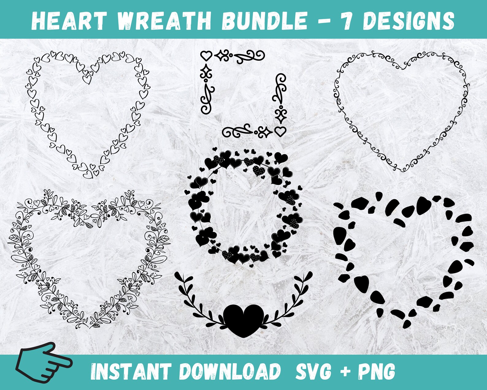 Heart Wreath SVG Heart Wreath Frame Valentine Wreath Svg | Etsy