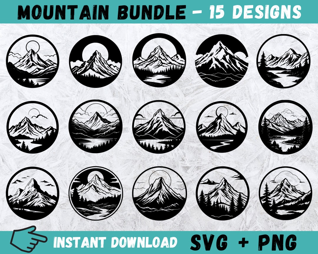 Mountain SVG, Mountains Clipart, Mountain Cut Files, Mountain ...