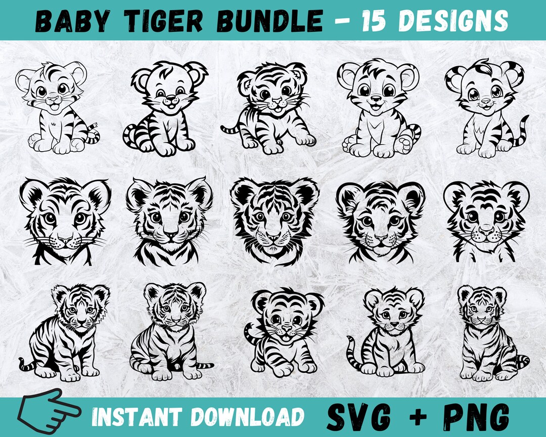 Baby Tiger SVG, Tiger Head Cricut, Cute Tiger Svg, Baby Tiger Head Svg ...