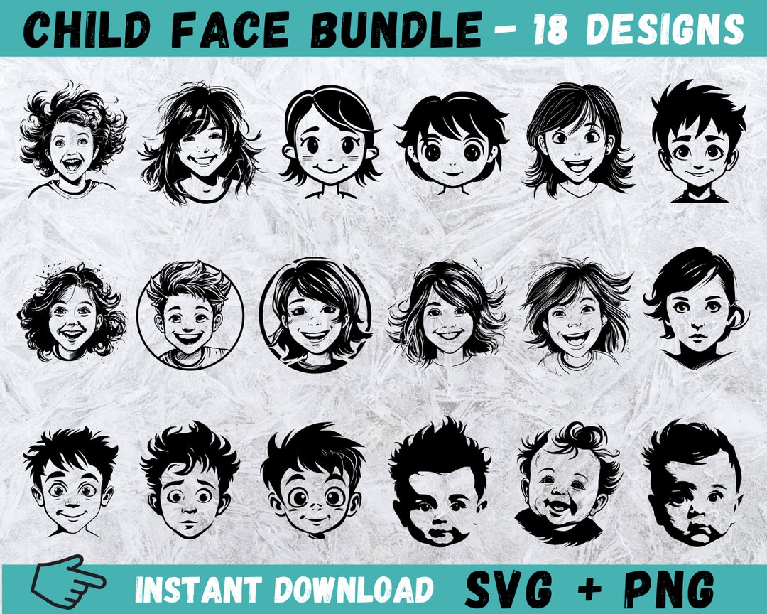 Happy Child Face Svg, Happy Kid Face Svg, Kid Face Svg, Children Face ...