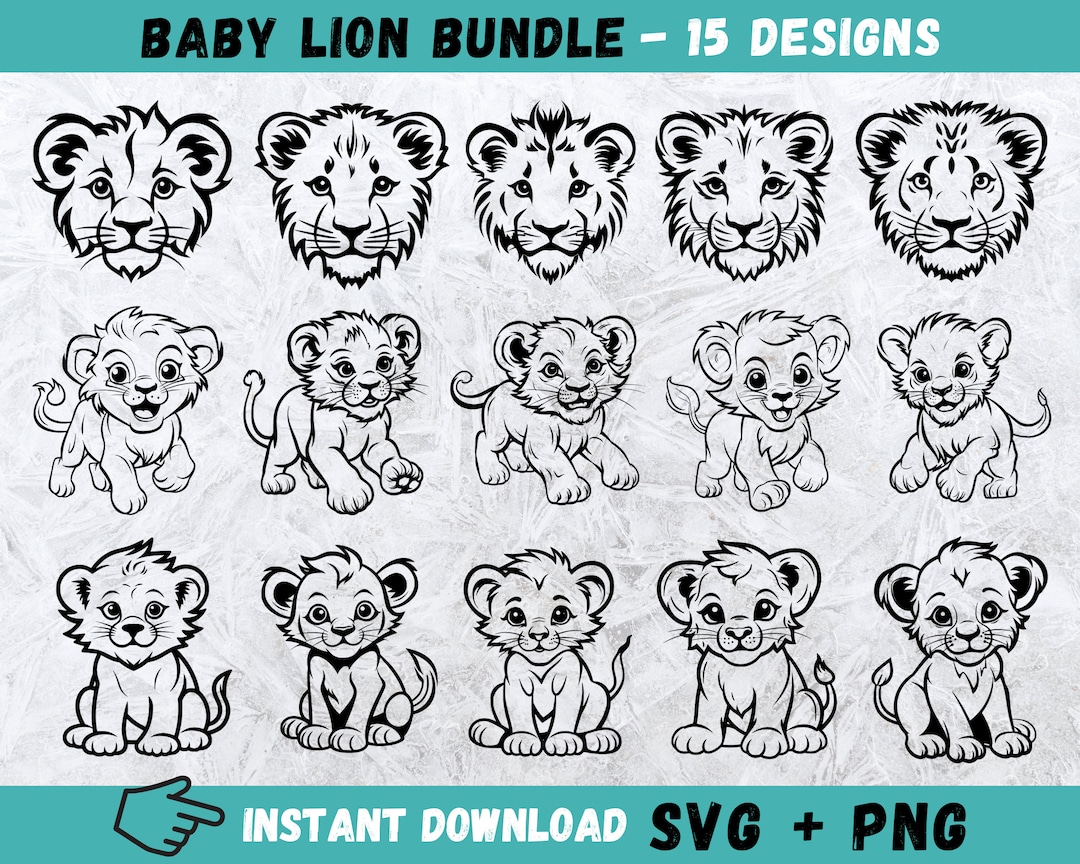 Baby Lion SVG, Lion Head Cricut, Cartoon Lion Svg, Lion Face Svg, Cute ...