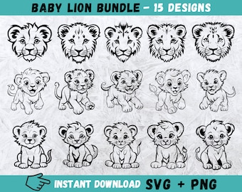 Baby Lion SVG, Lion Head Cricut, Cartoon Lion Svg, Lion Face Svg, Cute ...