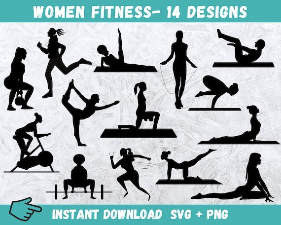 Women Fitness SVG Woman Fitness SVG Lady Fitness Cut Files | Etsy Hong Kong
