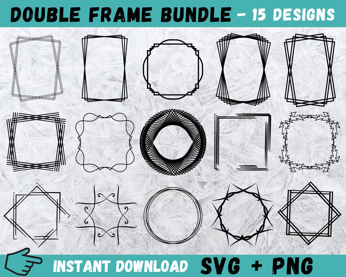 Double Frame SVG Square Frame Svg Frame Svg Bundle Frame - Etsy
