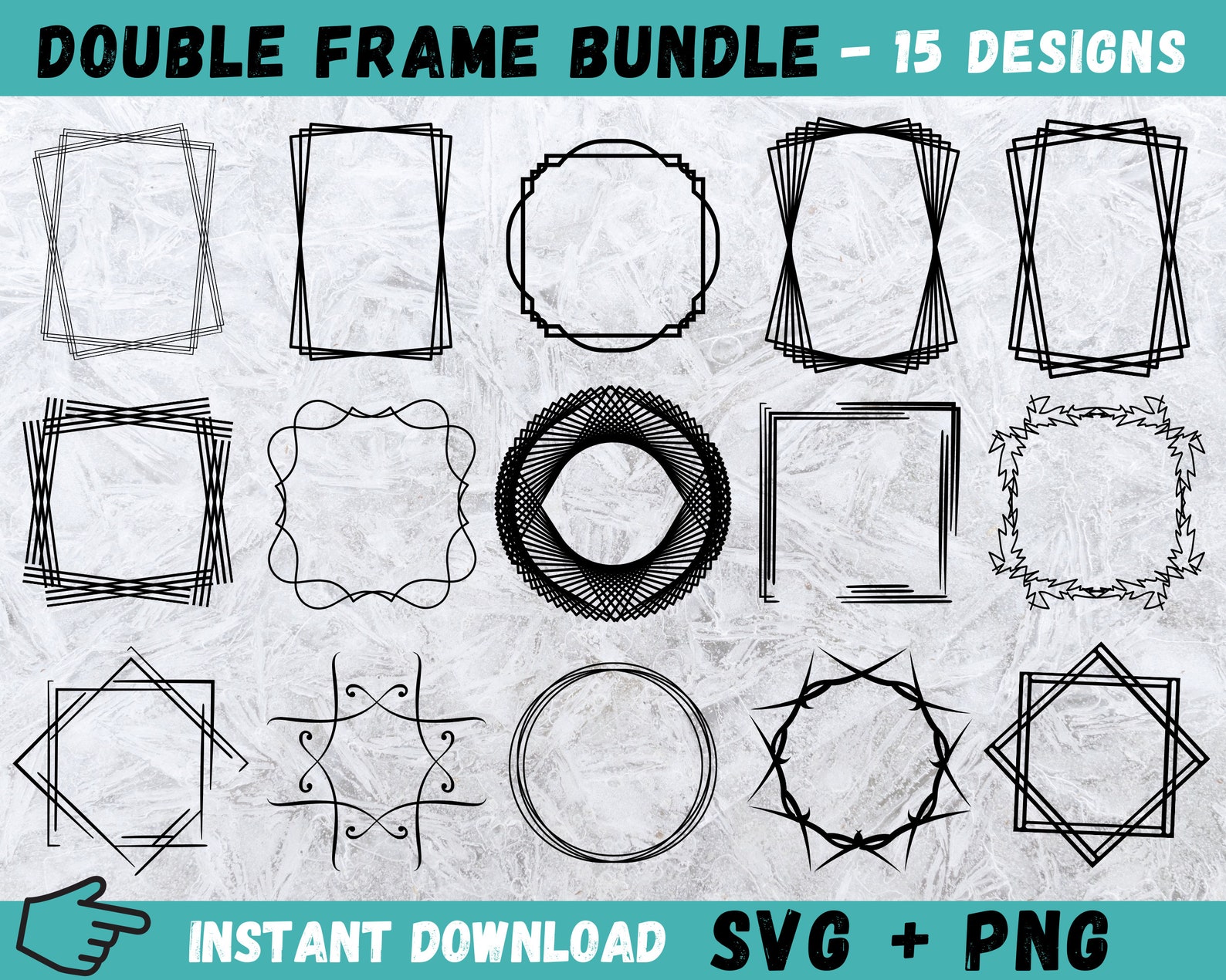 Double Frame SVG Square Frame Svg Frame Svg Bundle Frame - Etsy