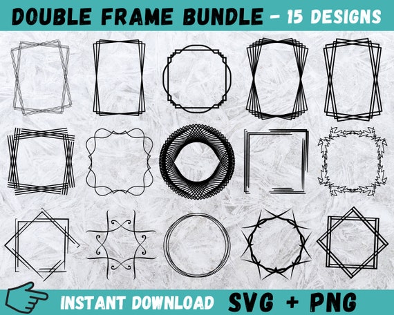 Double Frame SVG Square Frame Svg Frame Svg Bundle Frame - Etsy