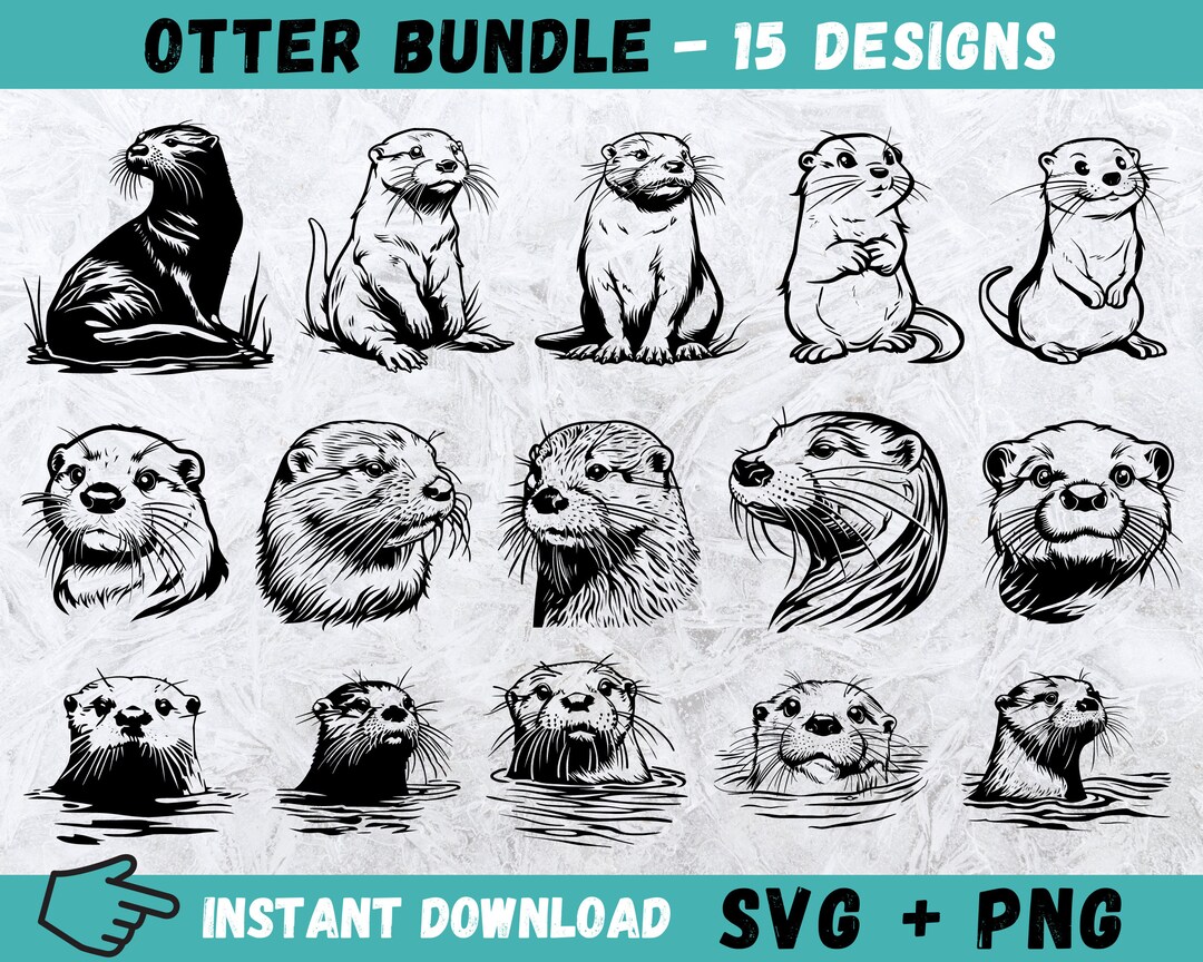 Otter SVG Bundle, Otter Cricut, Otter Head Svg, Otter Vector, Otter Cut ...