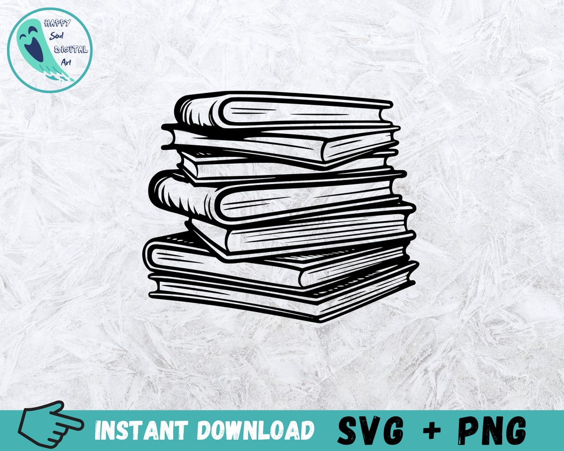 Hand Drawn Book SVG Bundle: Library Clipart (instant Download) - Etsy