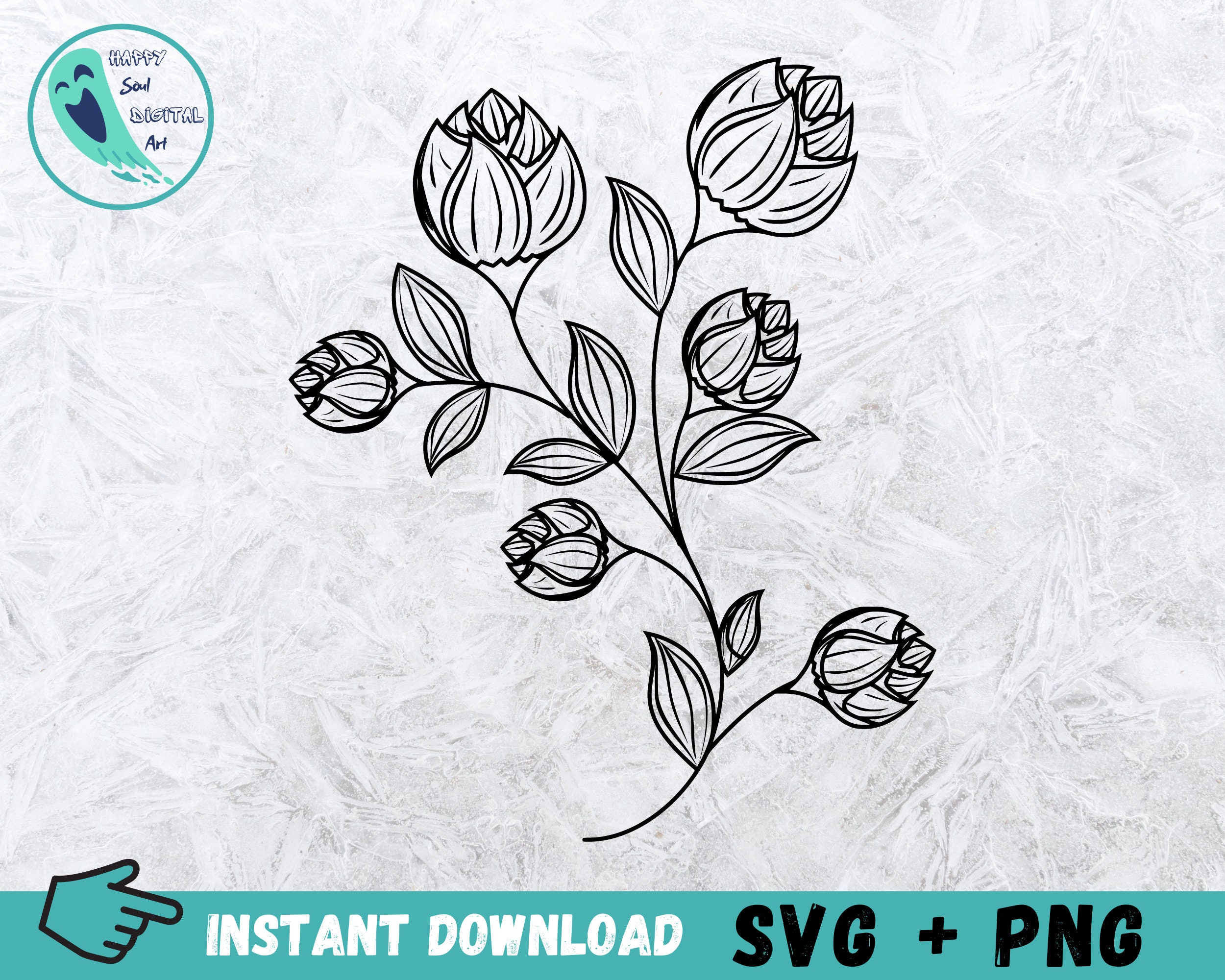 Floral Bundle Svg Wildflower Svg Hand-drawn Floral Svg | Etsy