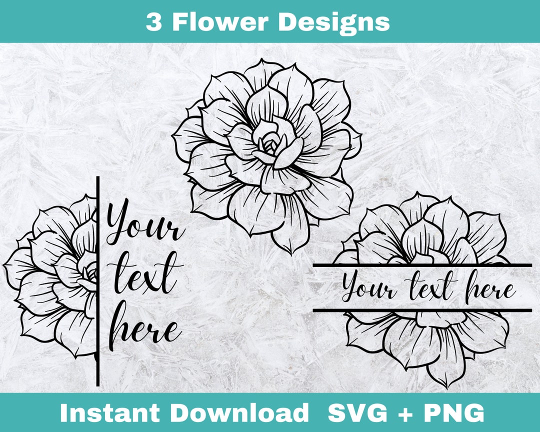 Flower SVG Name, Flower Bundle SVG, Flower Bundle Monogram SVG, Split ...