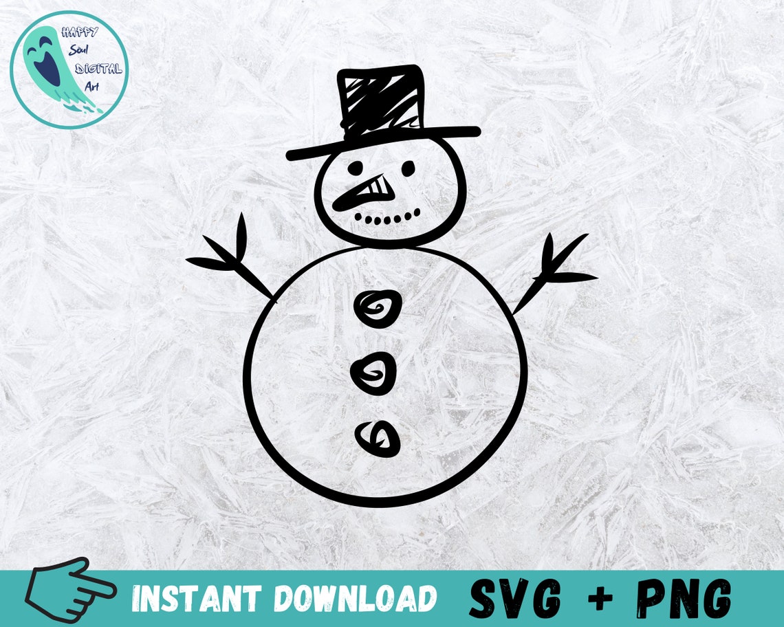 Snowman SVG Clipart Bundle: 21 Hand-drawn Christmas Designs (digital ...