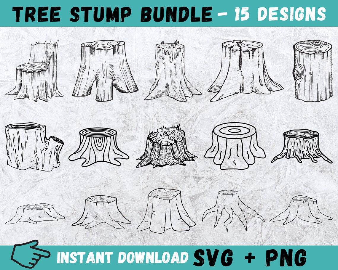Tree Stump SVG Tree Stump Silhouette Tree Stump Bundle SVG - Etsy UK