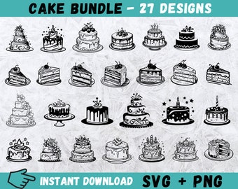 Cake SVG Bundle, Cake Svg, Cakes Cricut, Dessert Svg, Birthday Cut File ...