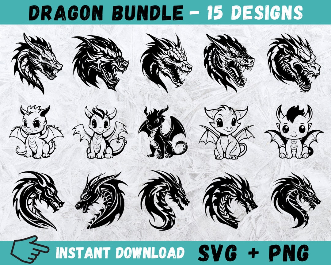 Dragon SVG, Dragon Cricut, Tribal Dragon Svg, Cute Dragon Svg, Baby ...