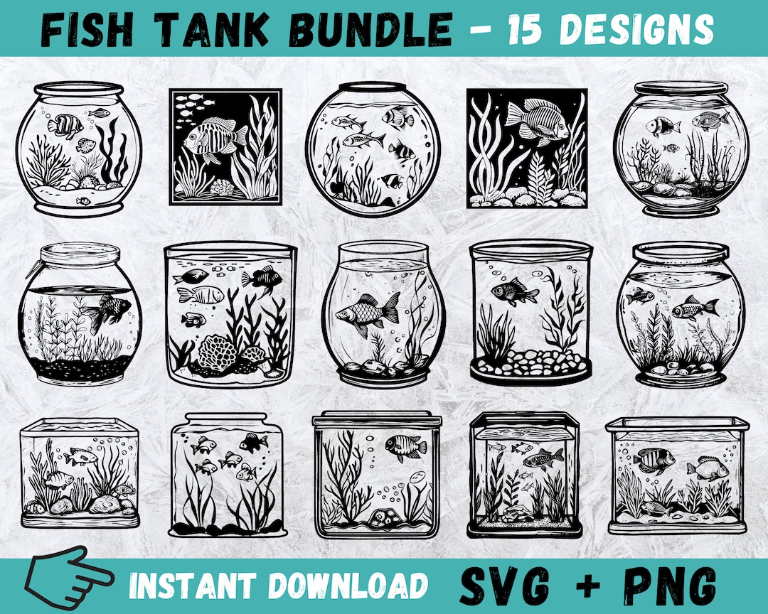 Fish Tank SVG, Aquarium SVG, Fish Tank Cricut, Fish Tank Clipart, Fish ...