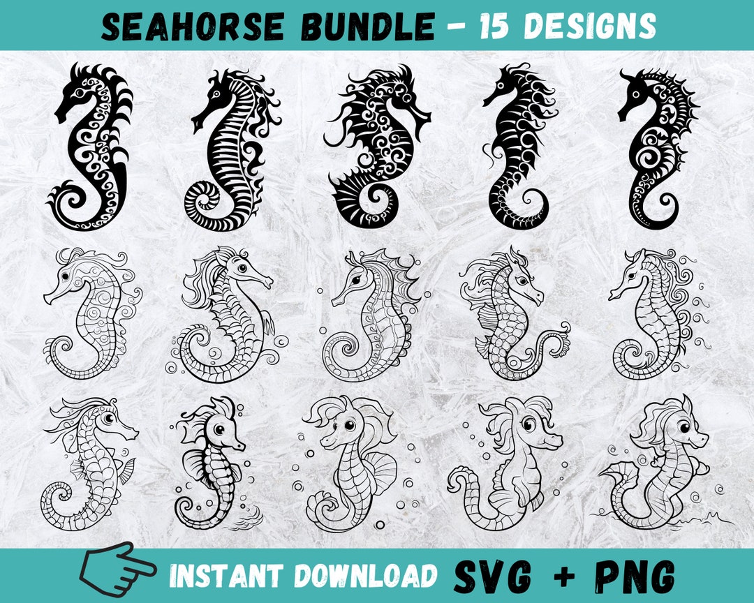 Seahorse SVG, Seahorse Clipart, Seahorse Cut File, Seahorse Cricut, Sea ...