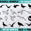 Simple Seagull Outline SVG PNG, Vector Cut File, Seagull Silhouette ...