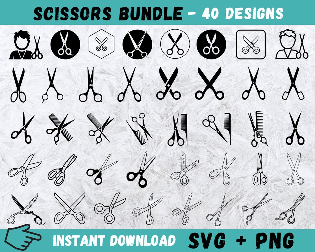 Scissors SVG Clipart Bundle: 40 Designs (instant Download) - Etsy