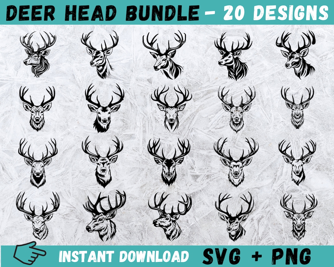 Deer SVG, Deer Head Cricut, Deer Face Svg Bundle, Deer Head Svg, Deer ...