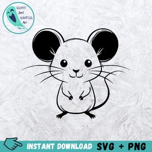 Mouse SVG Clipart Bundle: Hand-drawn Cartoon Designs (digital Download ...