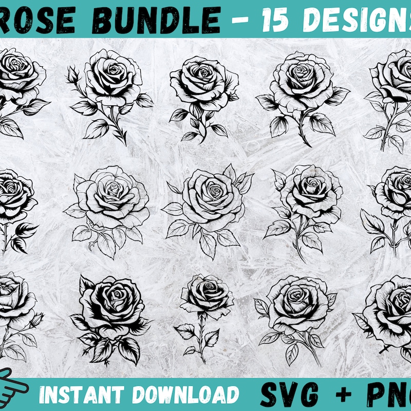 Rose Svg - Etsy