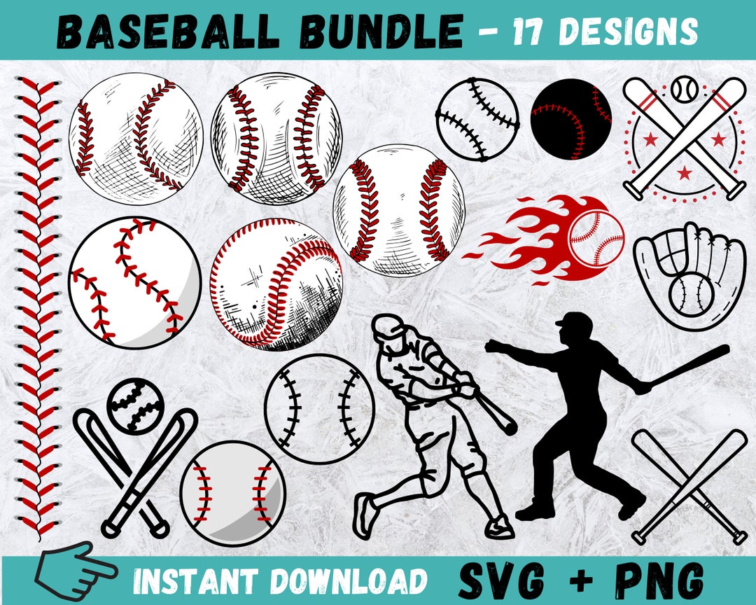 Baseball SVG Bundle: Hand-drawn Designs (17 Files) (digital Download ...