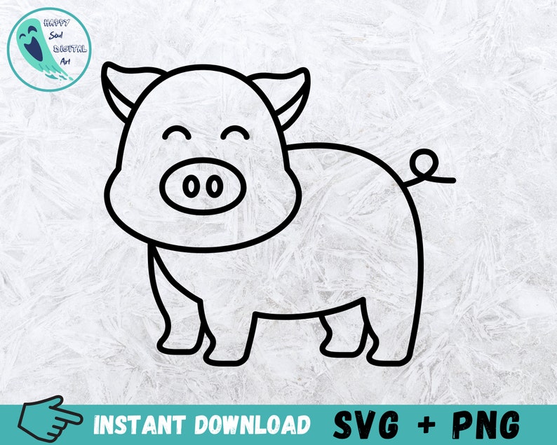 Pig SVG Pig Head Svg Pig Cricut Pig Silhouette Pig Clip - Etsy