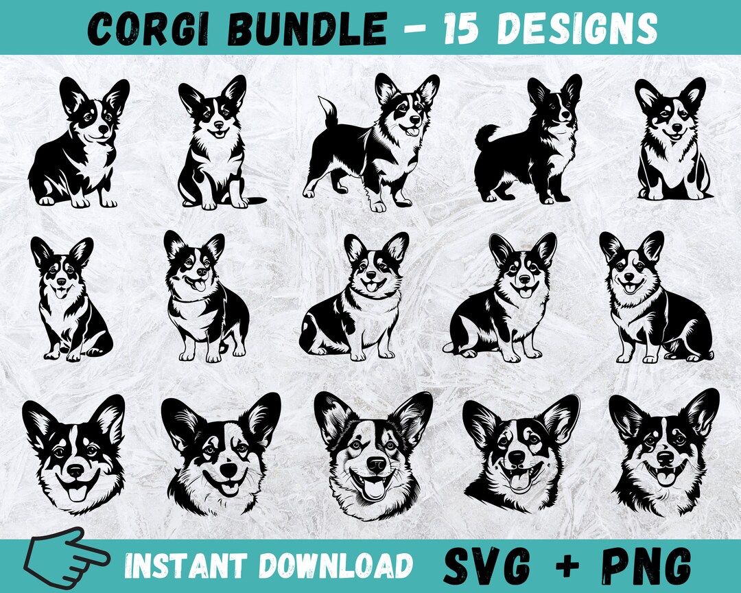 Corgi SVG, Corgi Clipart, Corgi Cut Files, Corgi Silhouette, Cute Puppy ...