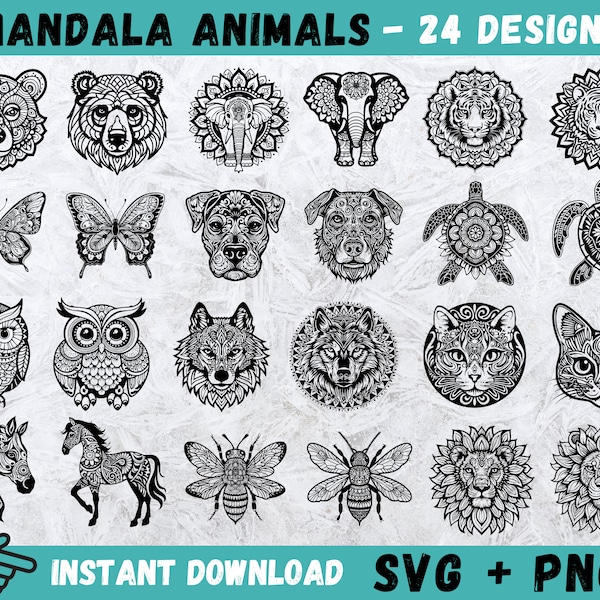 Animal Mandala Svg - Etsy