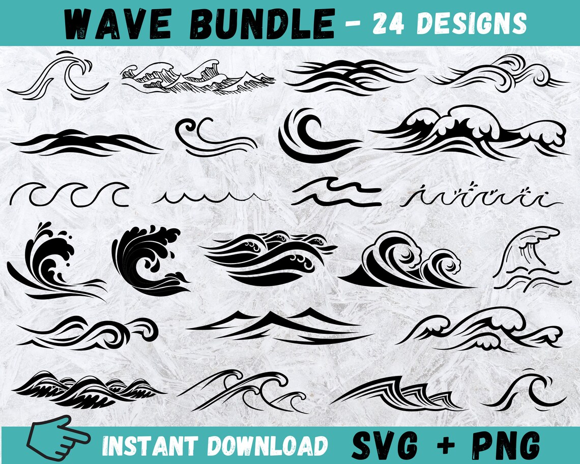 Wave Svg Waves Svg Wave Svg Bundle Beach Svg Ocean Svg | Etsy