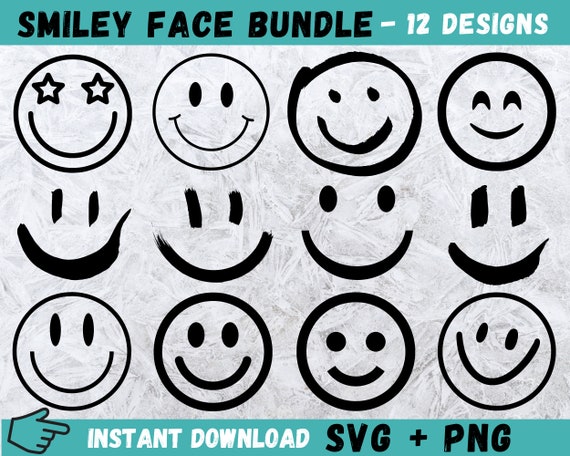 Smiley Face SVG Smiley Svg Smiley Face Cricut Happy Face - Etsy UK