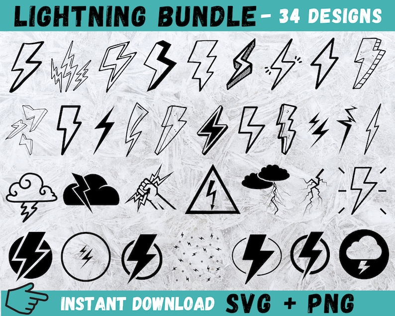 Lightning SVG Flash Svg Bundle Lightning Bolt Svg Lightning | Etsy