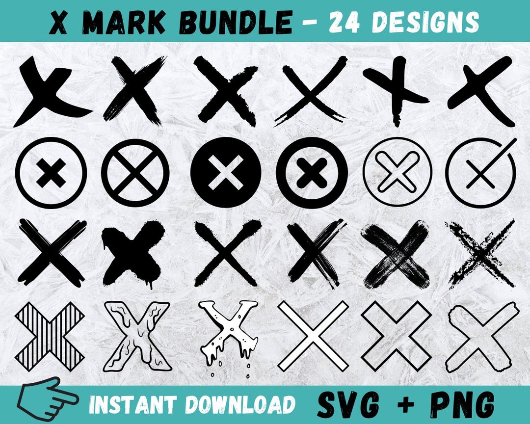 X Mark SVG Bundle: 24 Cross Designs (digital Download) - Etsy