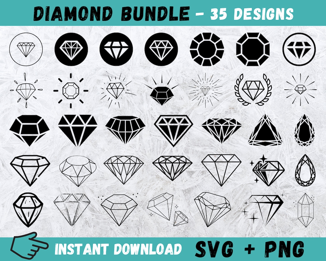 Diamond SVG, Jewel SVG, Jewelry SVG, Diamond Circut, Diamond Silhouette ...