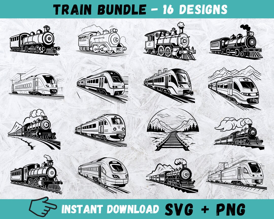 Train SVG Bundle, Train Svg, Train Silhouette, Train Vector, Train ...