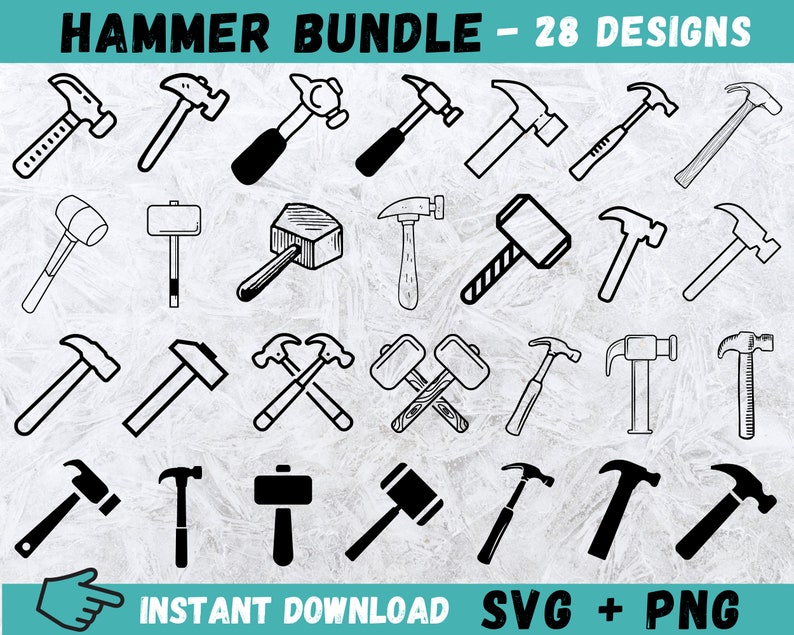 Hammer SVG Bundle Hammer Cricut Hammer SVG Hammer Clipart | Etsy