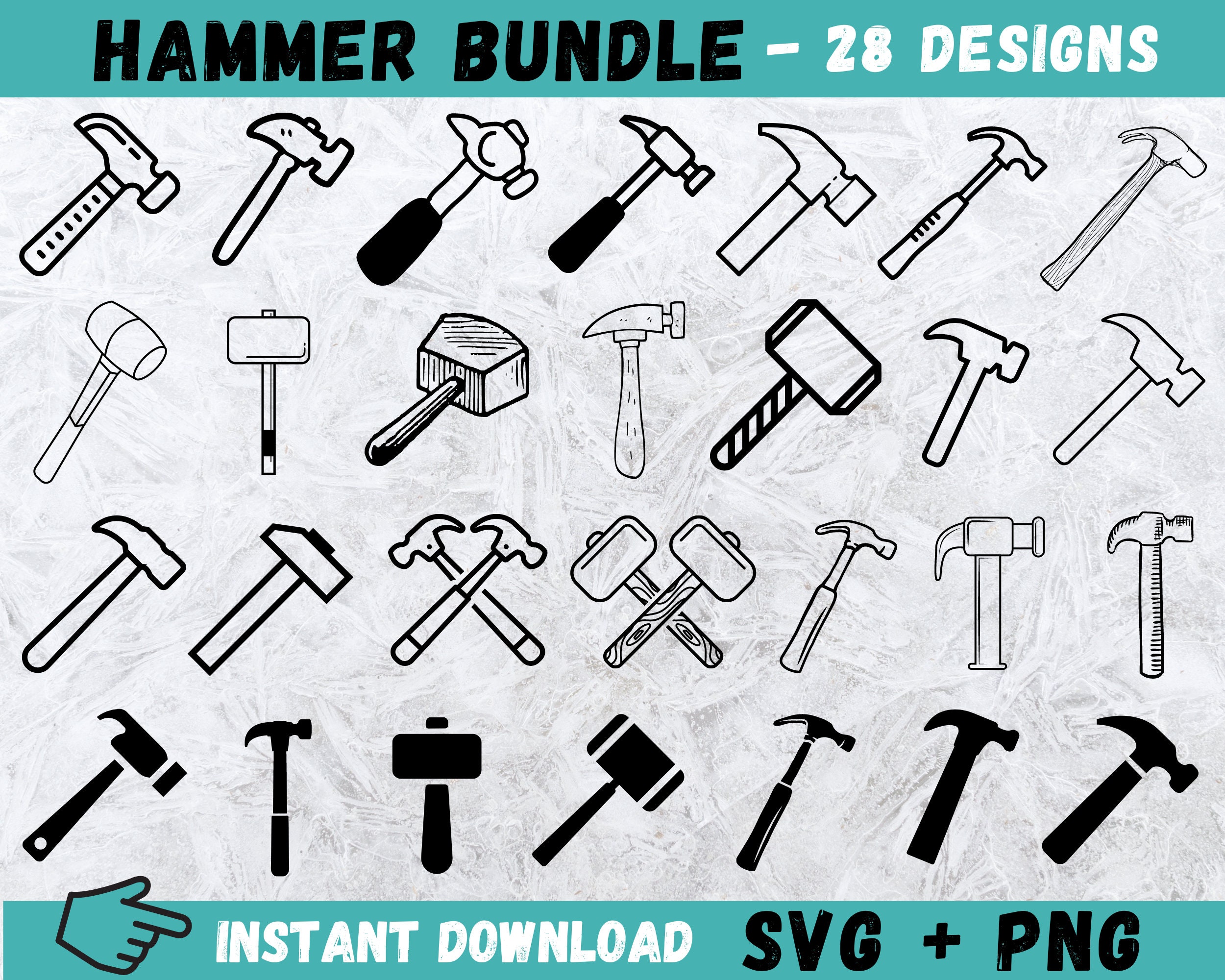 Hammer SVG Bundle Hammer Cricut Hammer SVG Hammer Clipart | Etsy