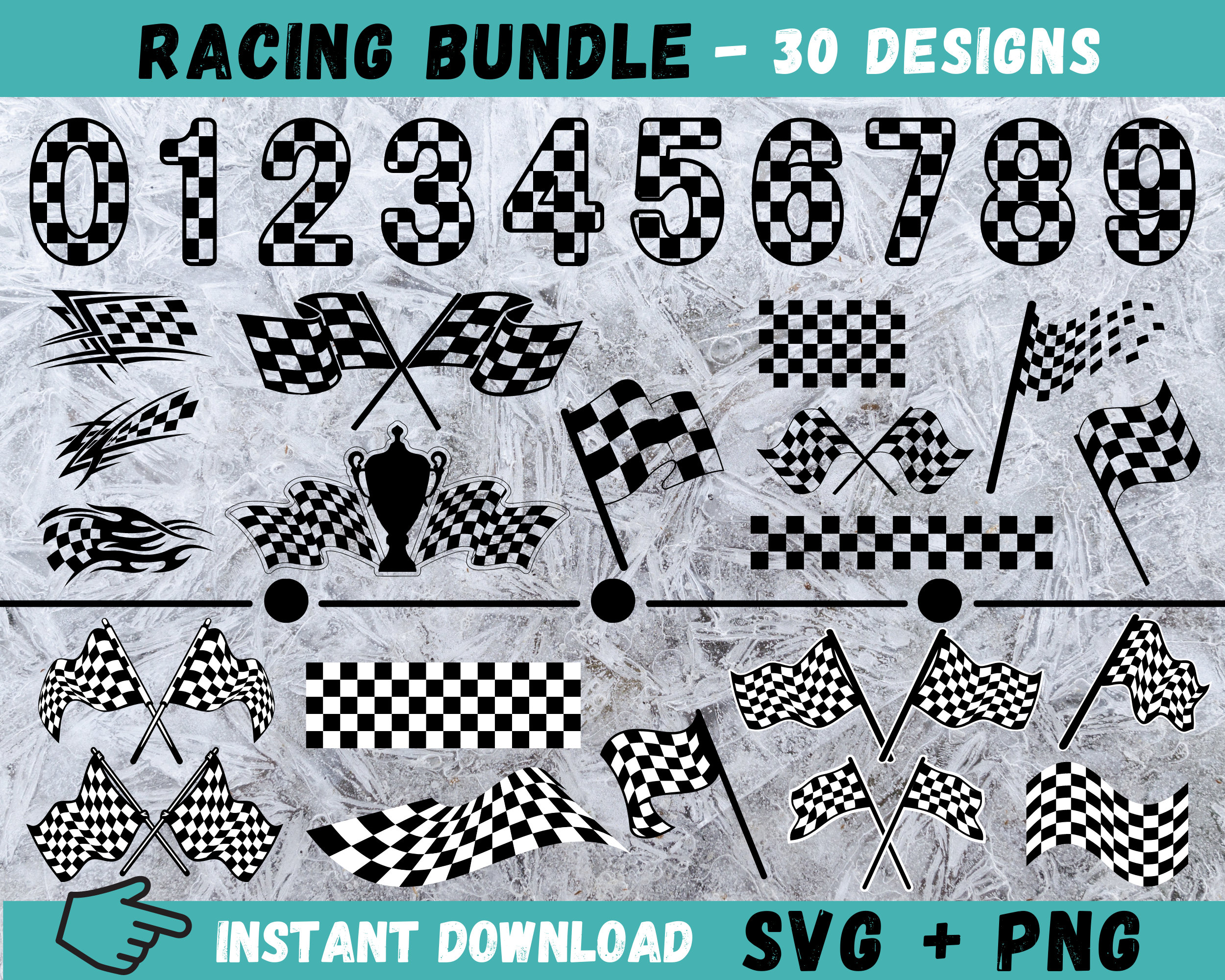 Racing Numbers Vector