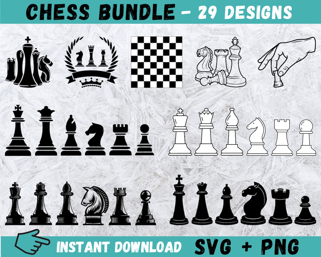Chess Figures SVG, Chess Svg, Chess Pieces Bundle, Chess Silhouette ...