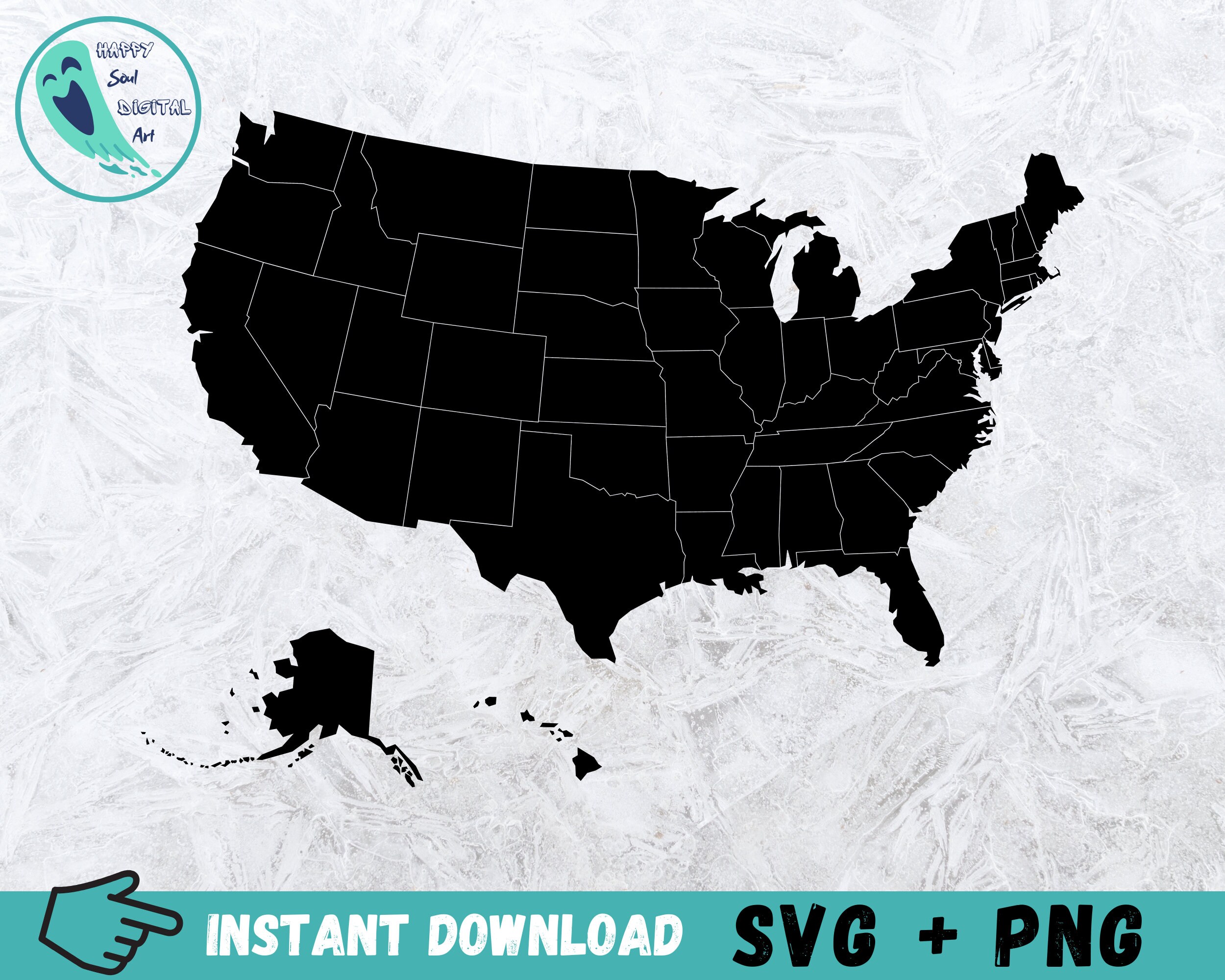 USA Map SVG Map Svg States Svg United States Svg States - Etsy UK