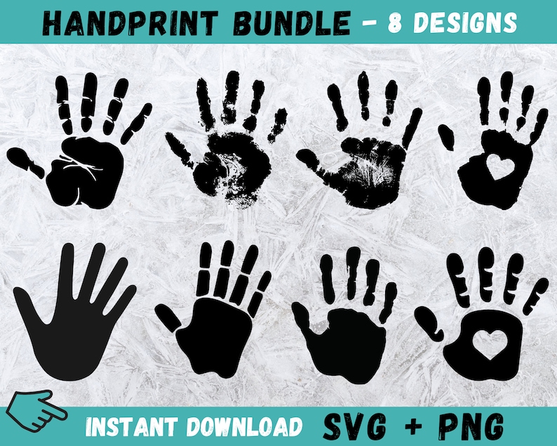 Handprint SVG Hand Cut File Handprint Cricut Handprint - Etsy Canada