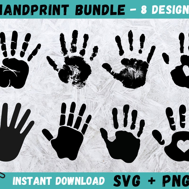 Kids Hand Print Svg - Etsy