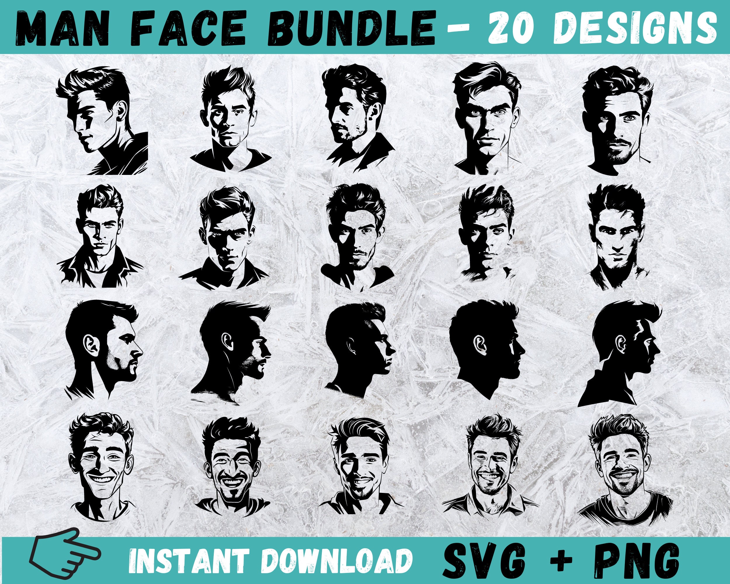 Man Face Silhouette Vector