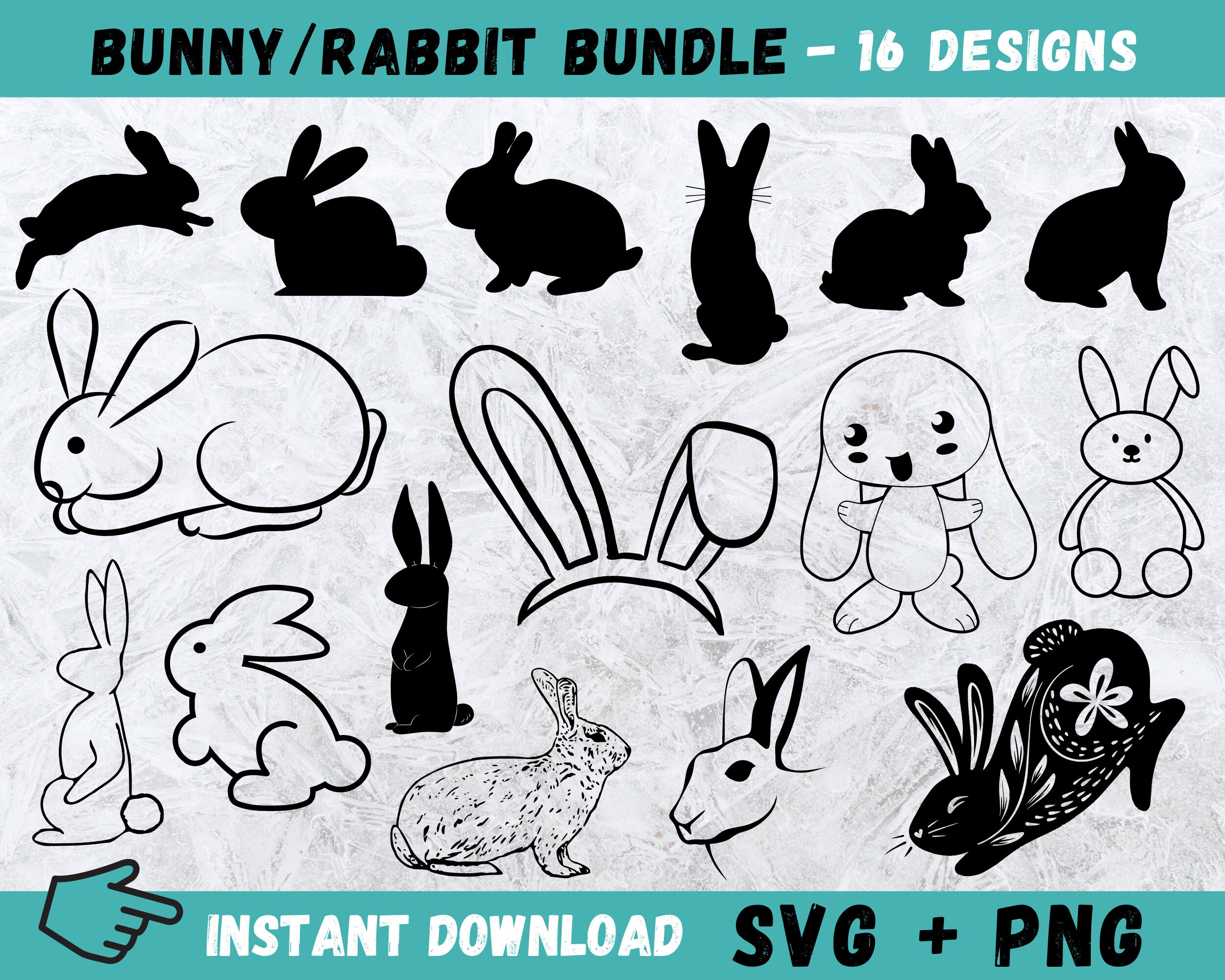 Easter Bunny SVG Bunny Svg Rabbit Svg Bunny Svg Bundle | Etsy
