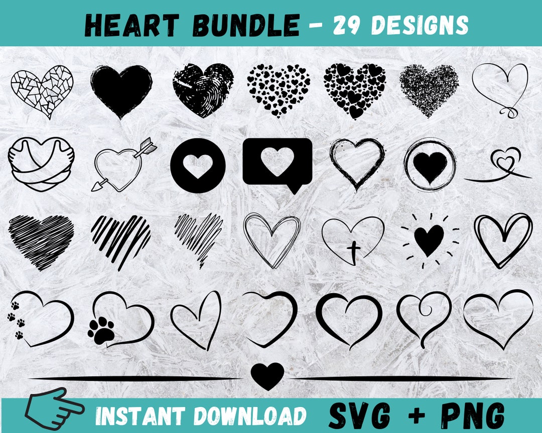 Heart Svg, Heart Shape SVG, Hand Drawn Heart SVG, Valentine Svg, Love ...