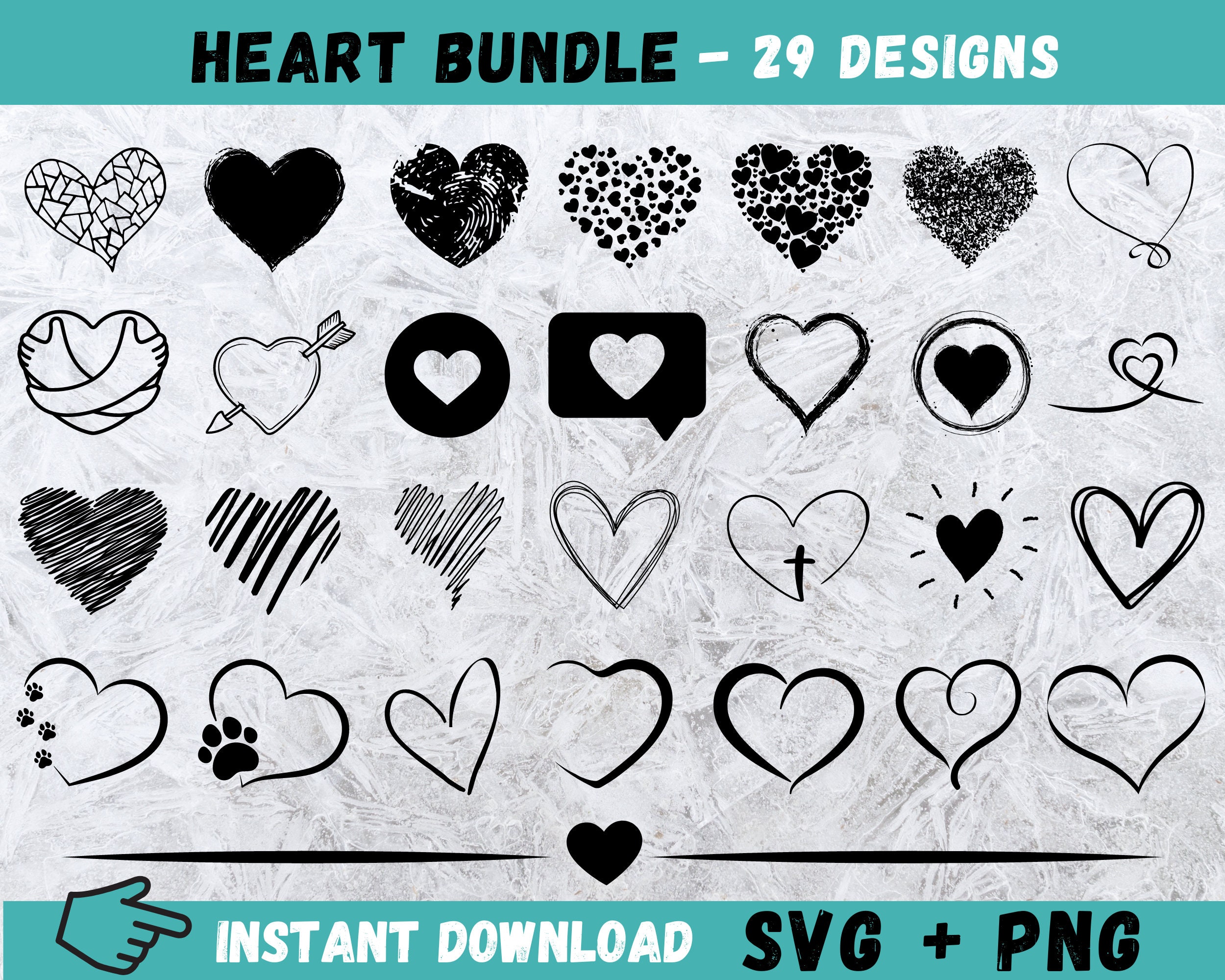 Heart Svg Heart Shape SVG Hand Drawn Heart SVG Valentine - Etsy
