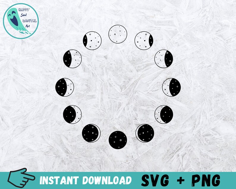 Moon Phase SVG Lunar Phases Svg Moon Phase Clip Art - Etsy
